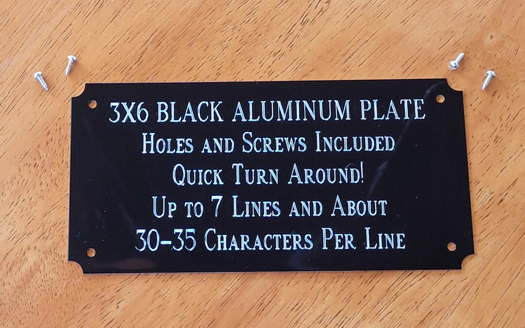 Custom Engraved 3"x6" Aluminum Name Plate, Personalized Award Plaque ...