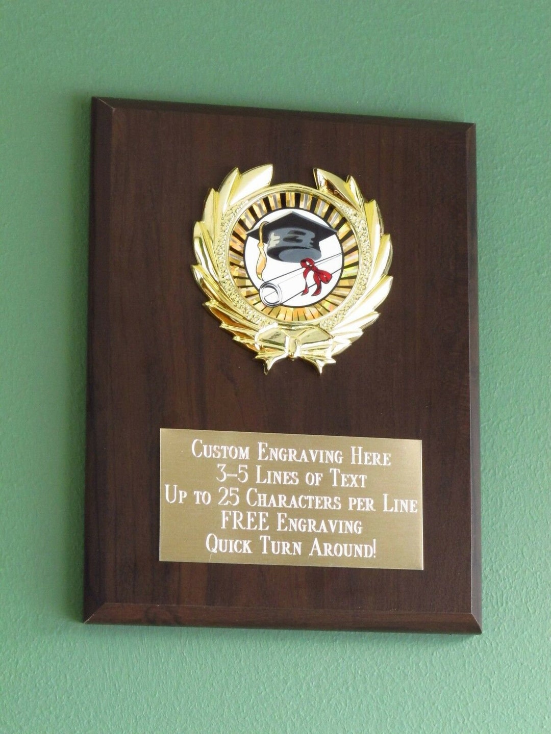 Graduation Award Plaque 6x8 Trophy FREE Custom Engraving - Etsy