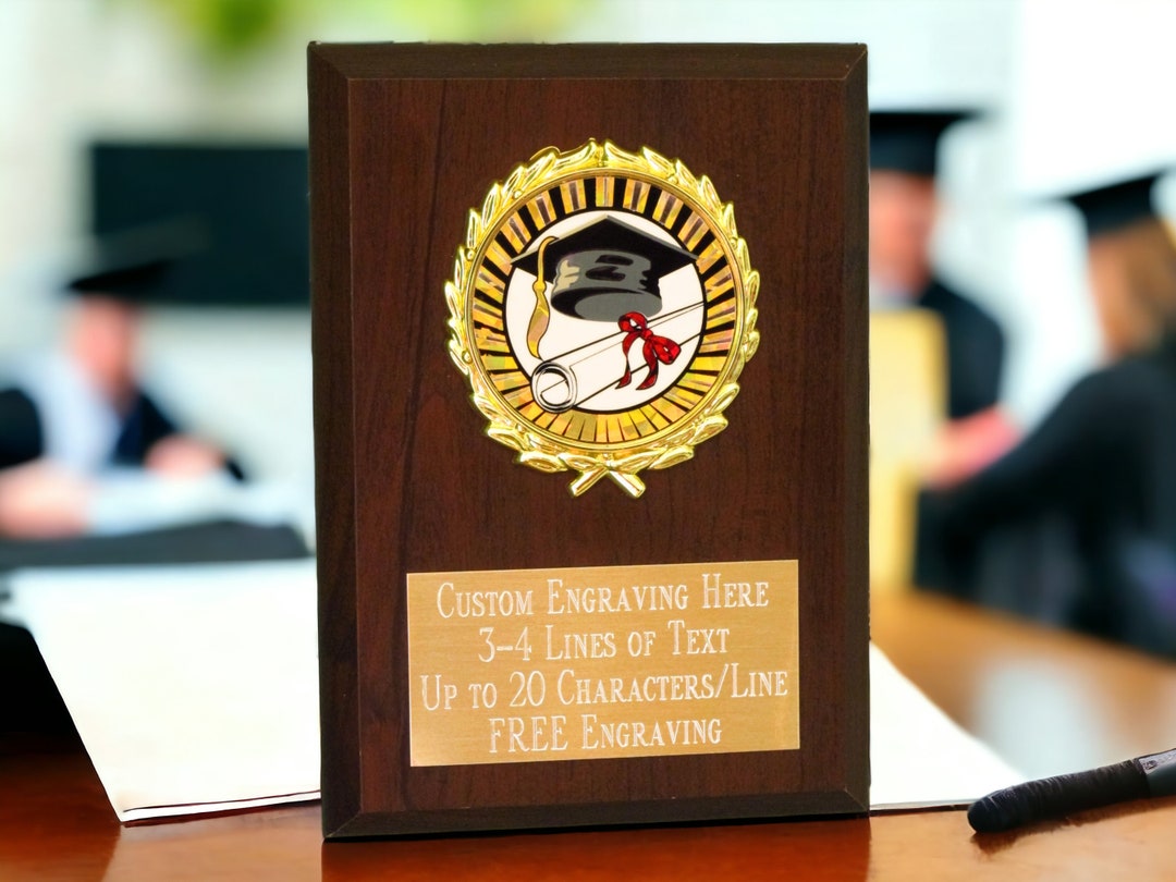Graduation Award Plaque 4x6 Trophy FREE Custom Engraving - Etsy
