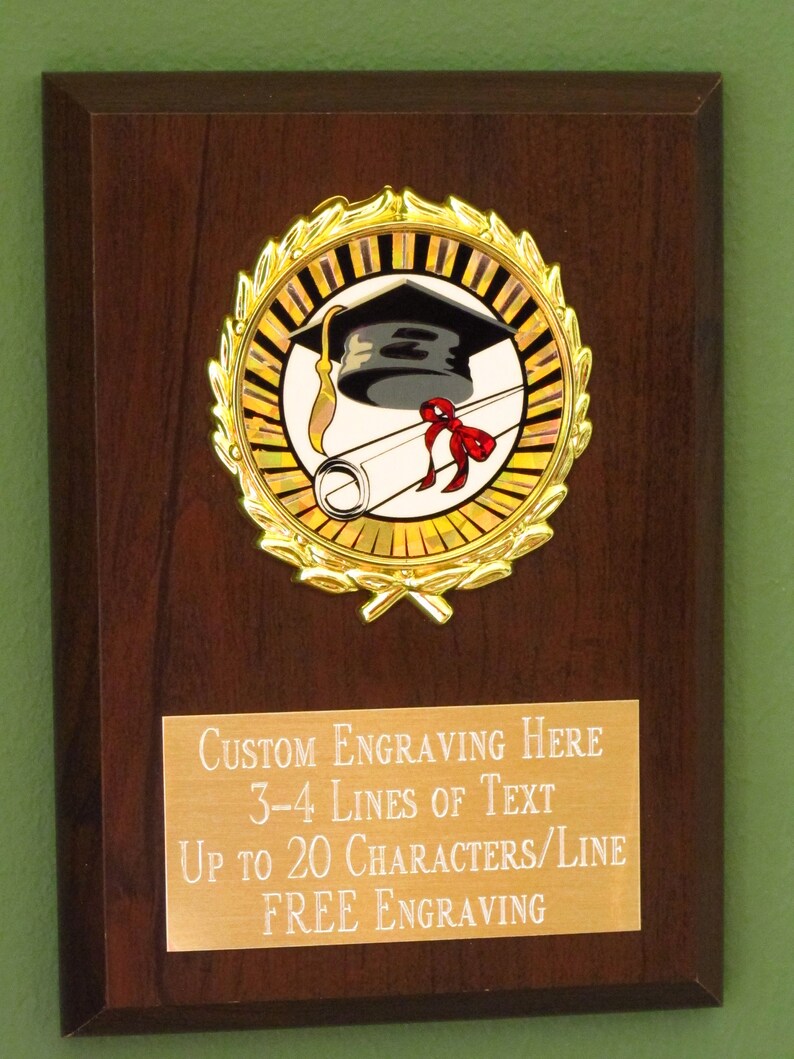 Graduation Award Plaque 4x6 Trophy FREE custom engraving | Etsy