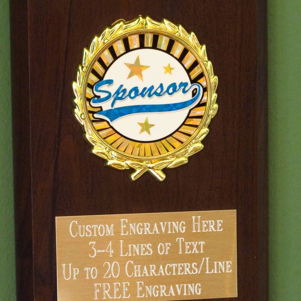 Team Sponsor Plaque - Etsy
