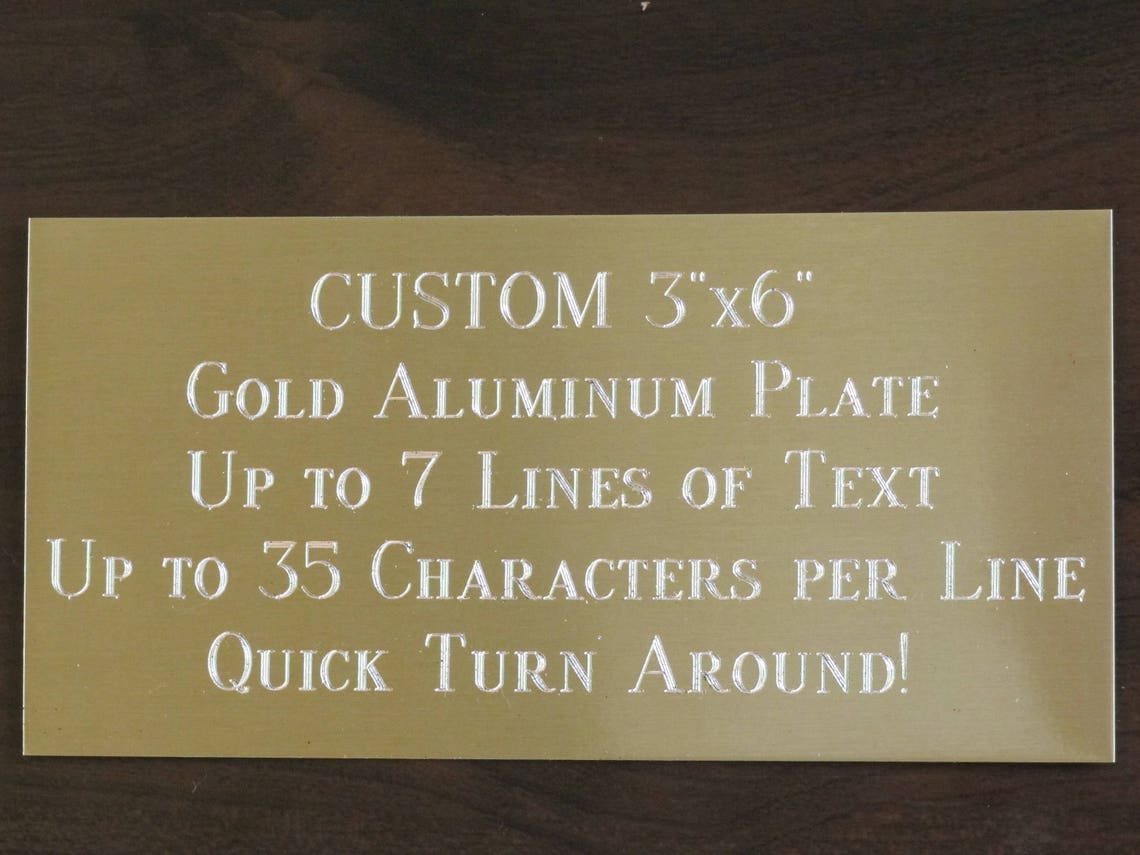 3x6 Custom Engraved Aluminum Name Plate/plaque - Etsy