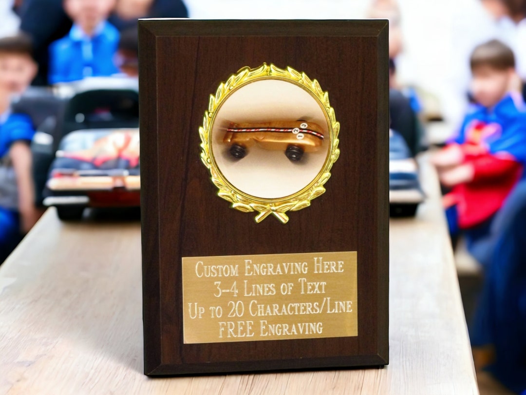 Pinewood Derby Plaque 4x6 Trophy FREE Custom Engraving - Etsy