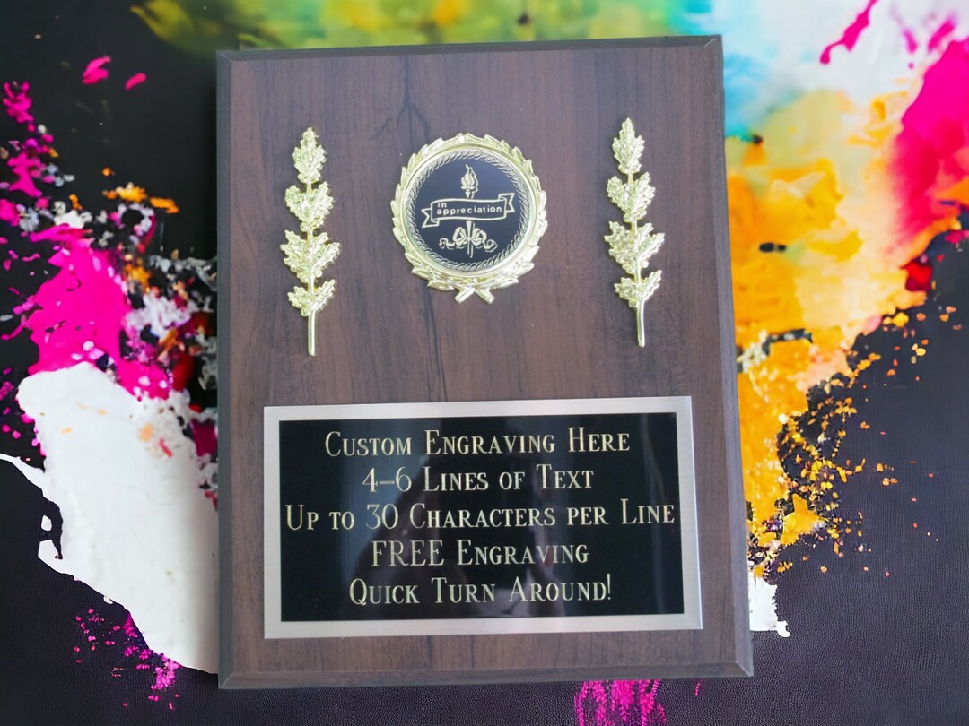 Personalized Appreciation/recognition (employee, Coach, Etc.) Award ...