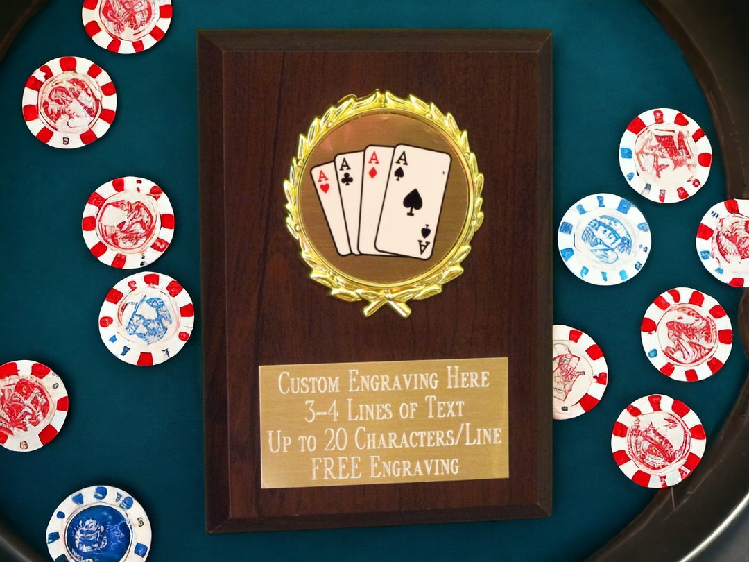 Poker/blackjack/card Playing Plaque 4x6 Trophy FREE Custom Engraving - Etsy