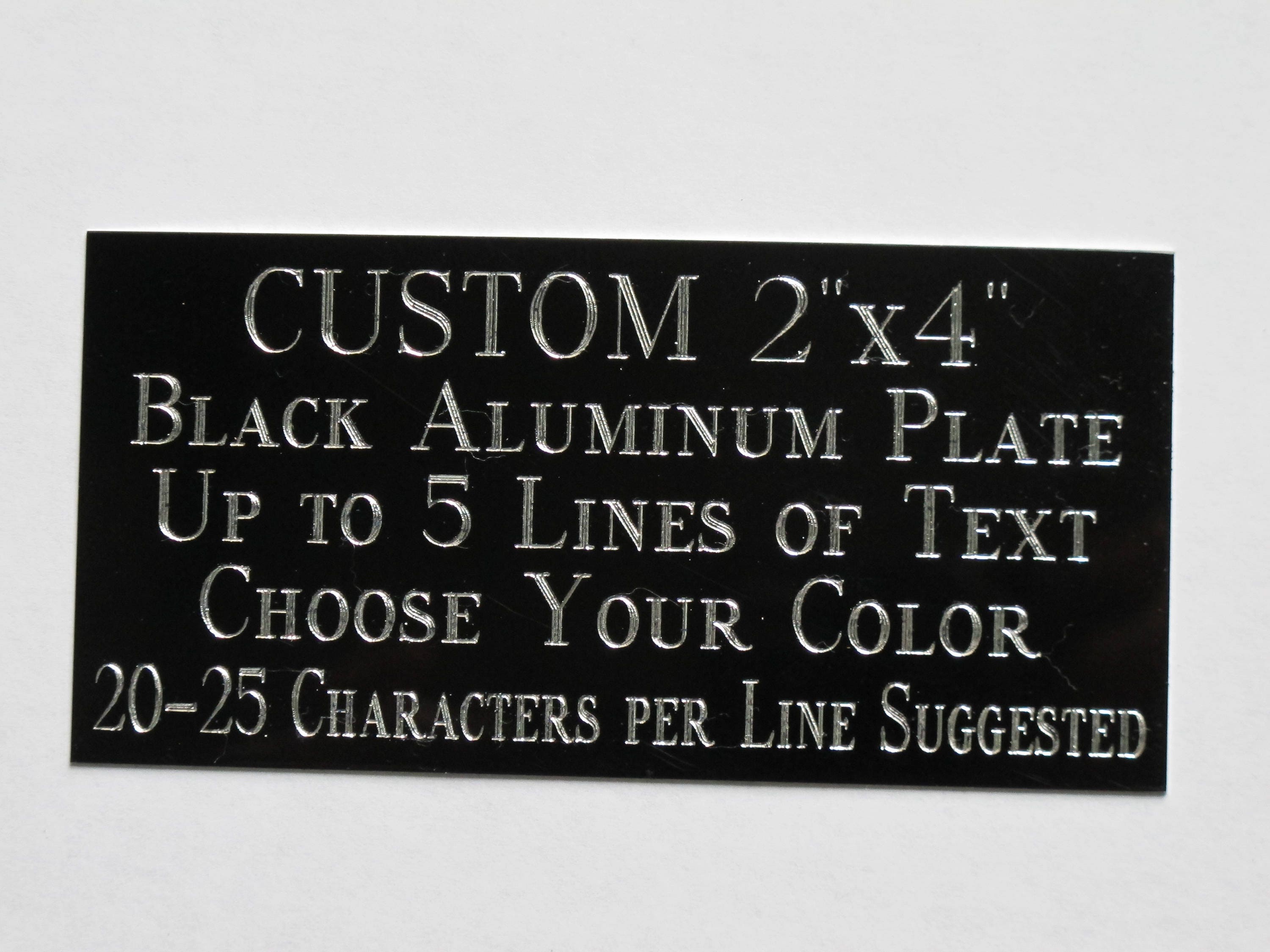 Nameplate 2 x 4 METAL Engraved Name plate Custom Laser Engraving tag ...