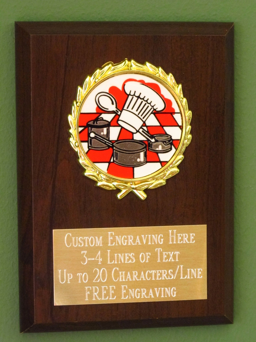 Cooking/soup/chili Cookoff/baking Plaque 4x6 Trophy FREE Custom ...