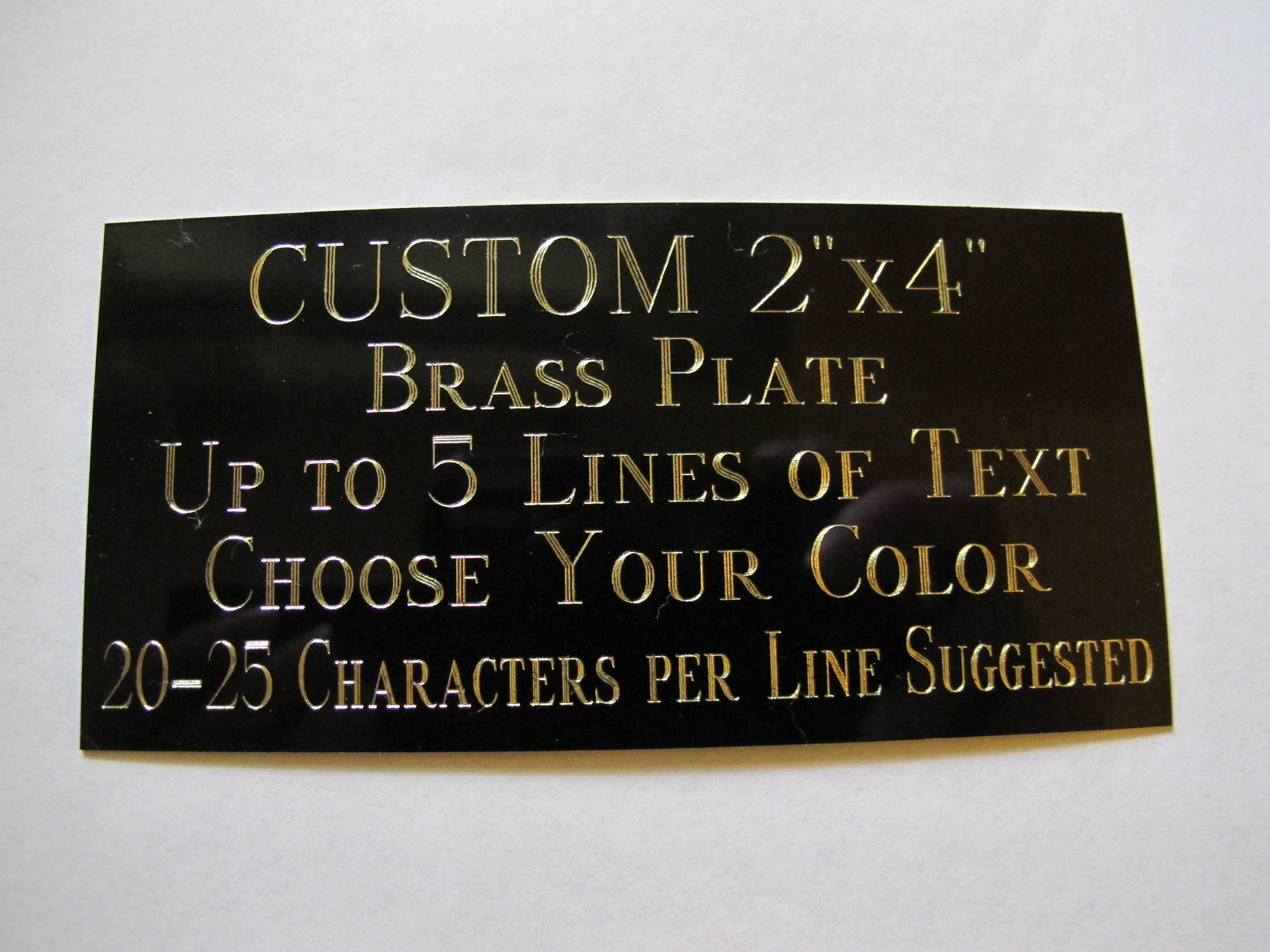 2x4 Custom Engraved Brass Name Plate/plaque Award - Etsy