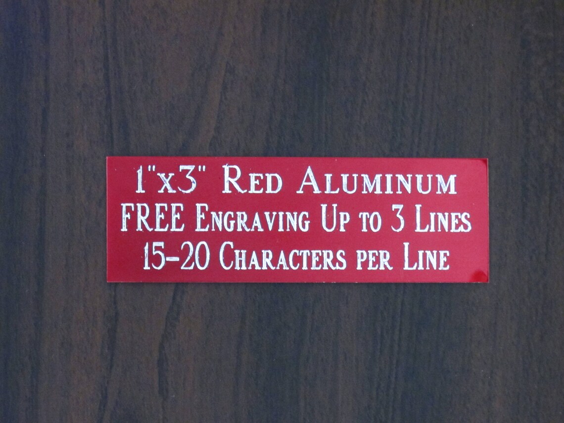 1x3 Custom Engraved Aluminum Name Plate/plaque - Etsy