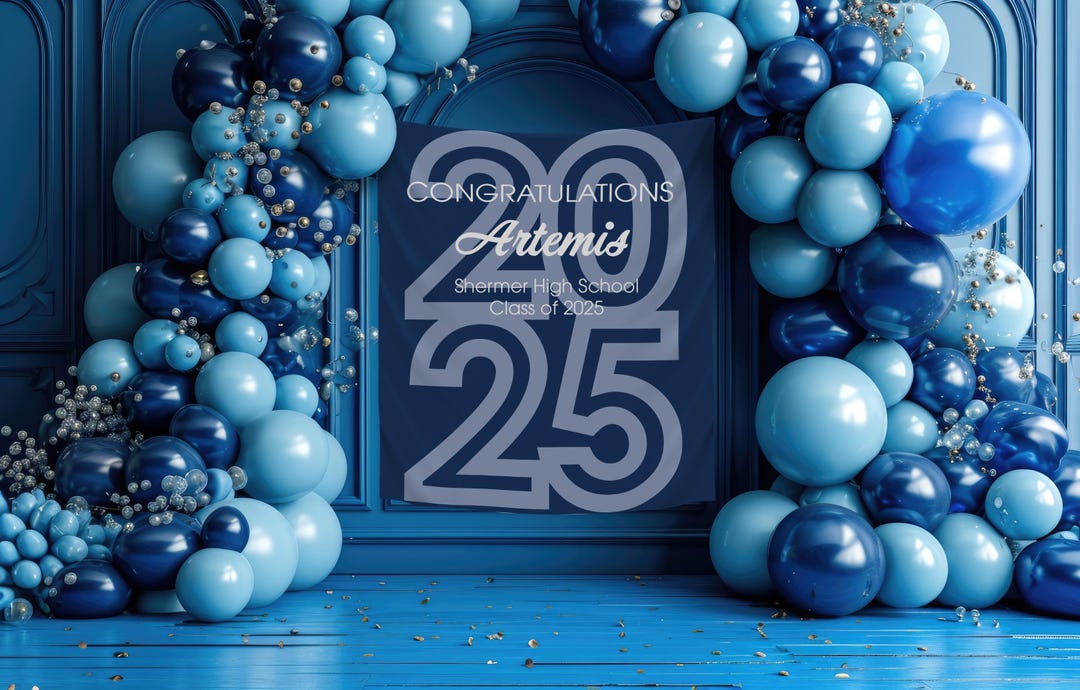 Personalized Graduation Party Backdrop - Class of 2025 | Customizable ...