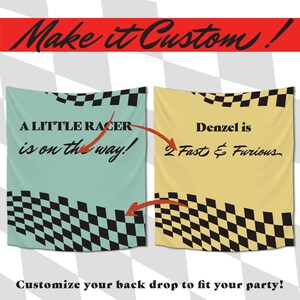Custom Retro Birthday Banner Racing Birthday Party Theme Checkered Flag ...