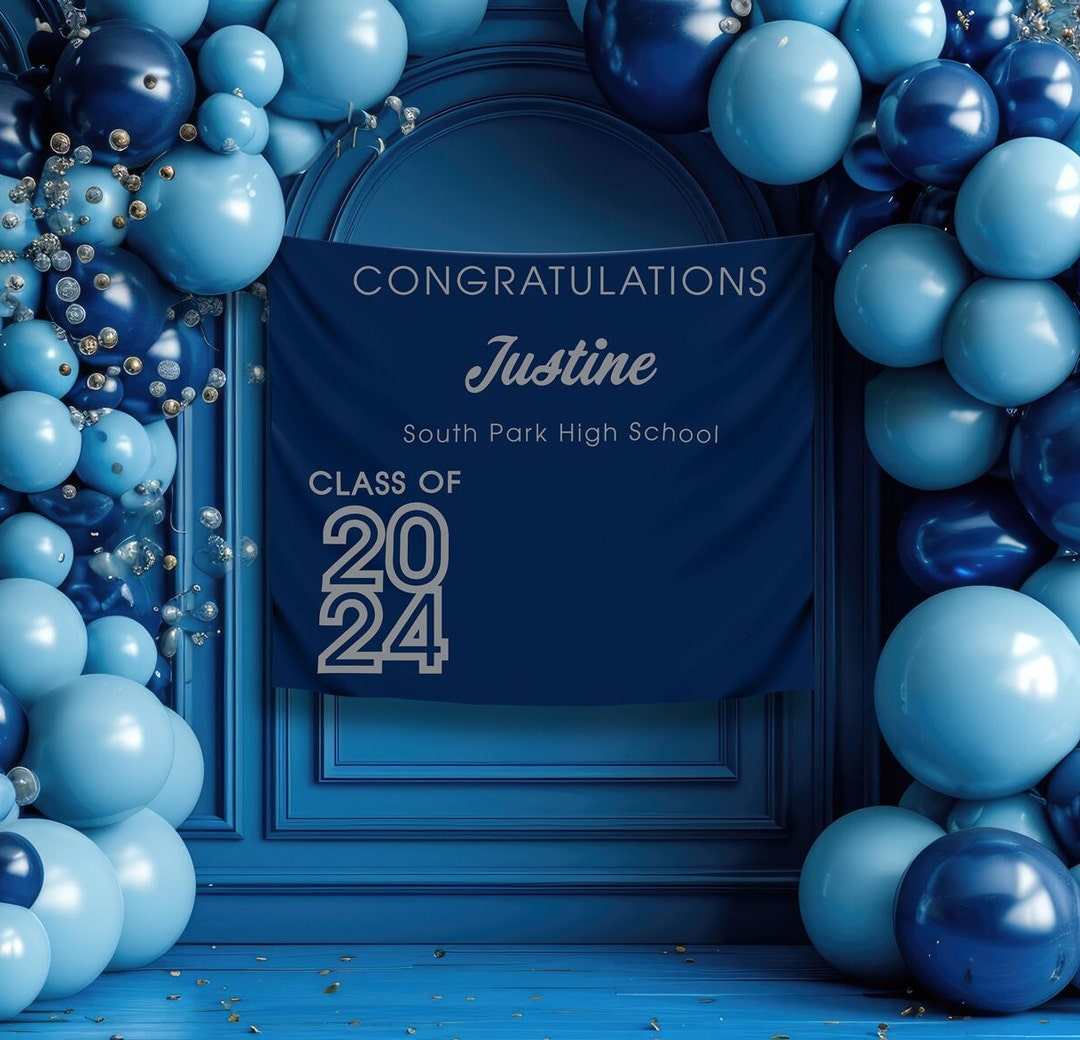 Custom Graduation Party Backdrop, Class of 2025, High School Graduation ...