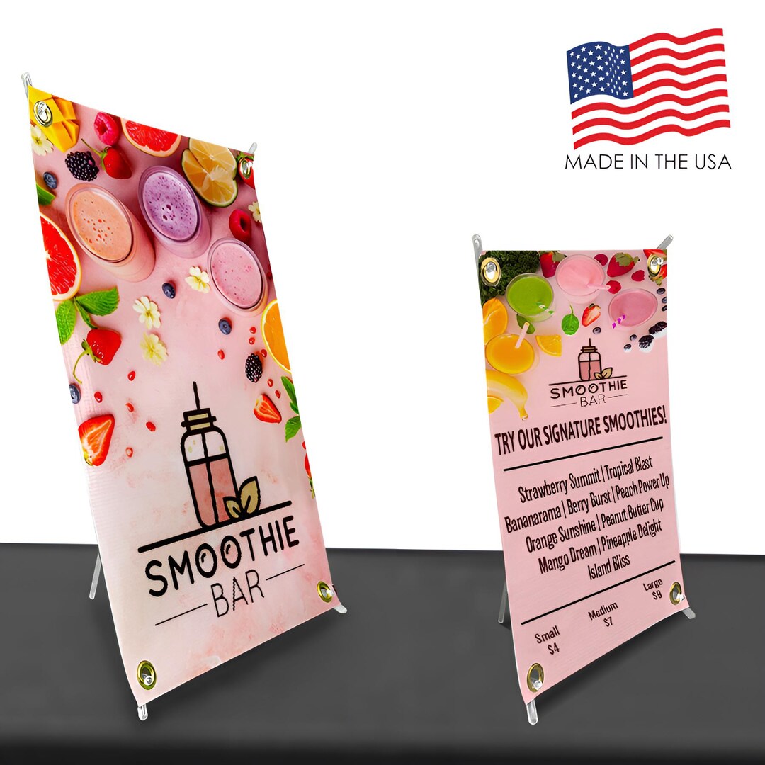 Table Top Banner X Stand With Custom Print -11.5"x17.5" Event Display ...