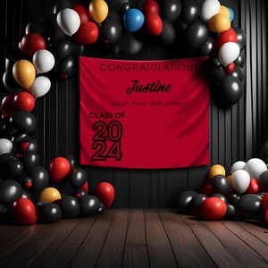 Custom Graduation Party Backdrop, Class of 2025, High School Graduation ...