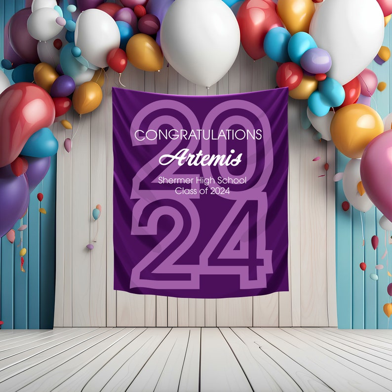 Custom Graduation Party Backdrop, Class of 2024, High School Graduation ...