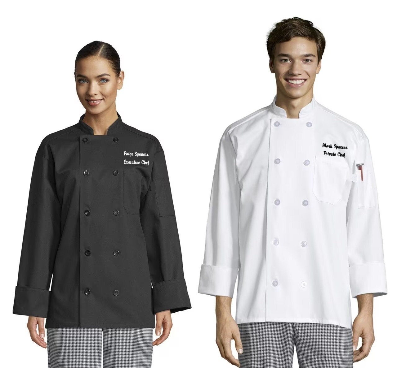 Custom Embroidered Chef Jacket Personalized Cooking Attire, Long Sleeve ...