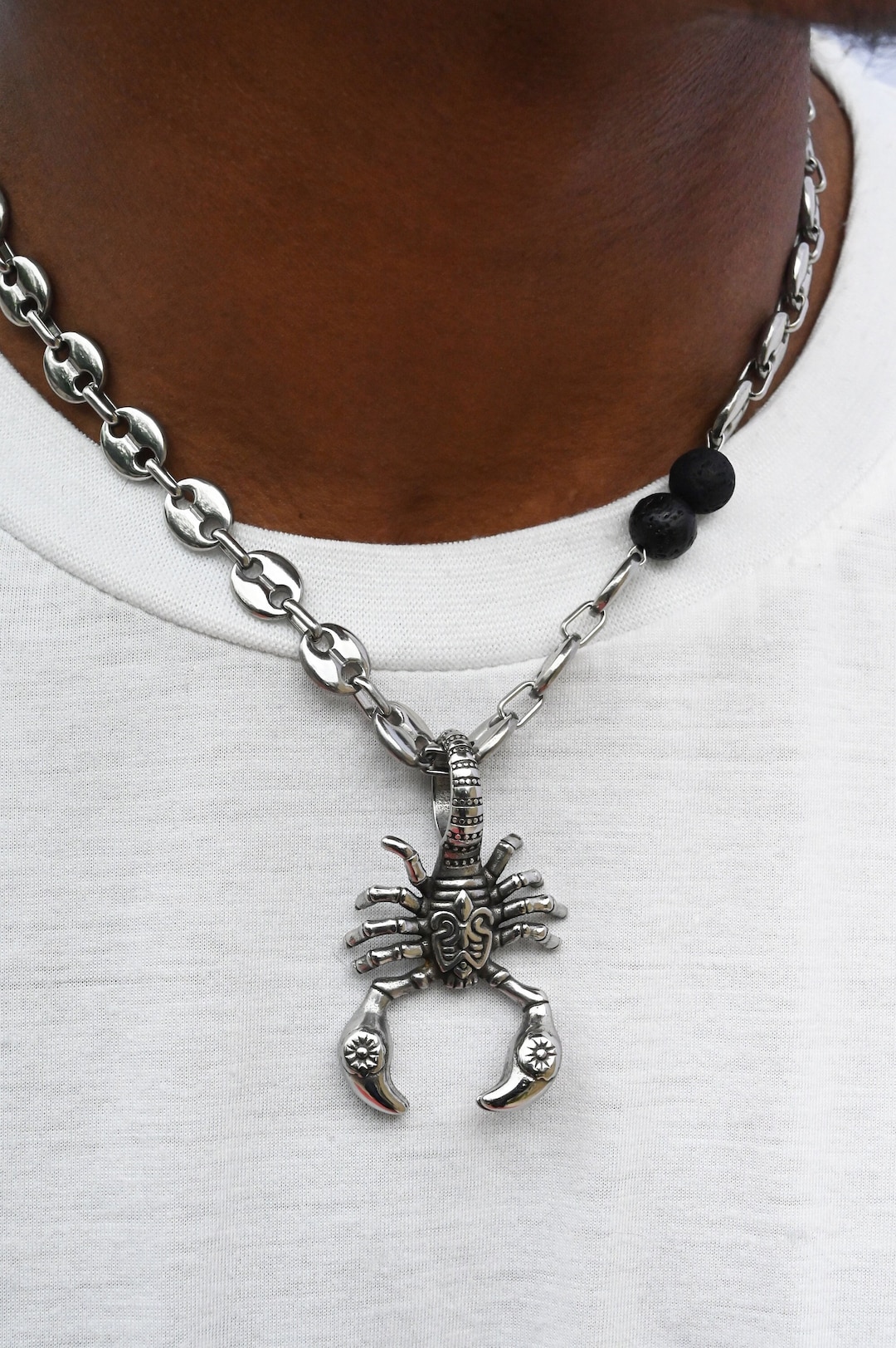 Scorpion: Necklace for Men With Large Pendant, Stainless Steel and ...