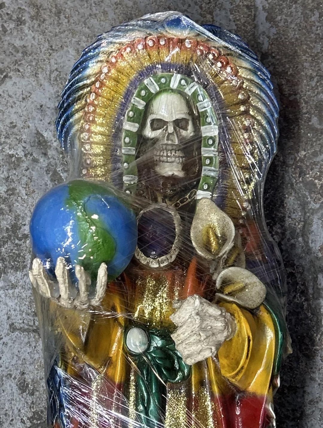 Santa Muerte Azteca Statue Large Holy Death Santisima Muerte Aztec ...