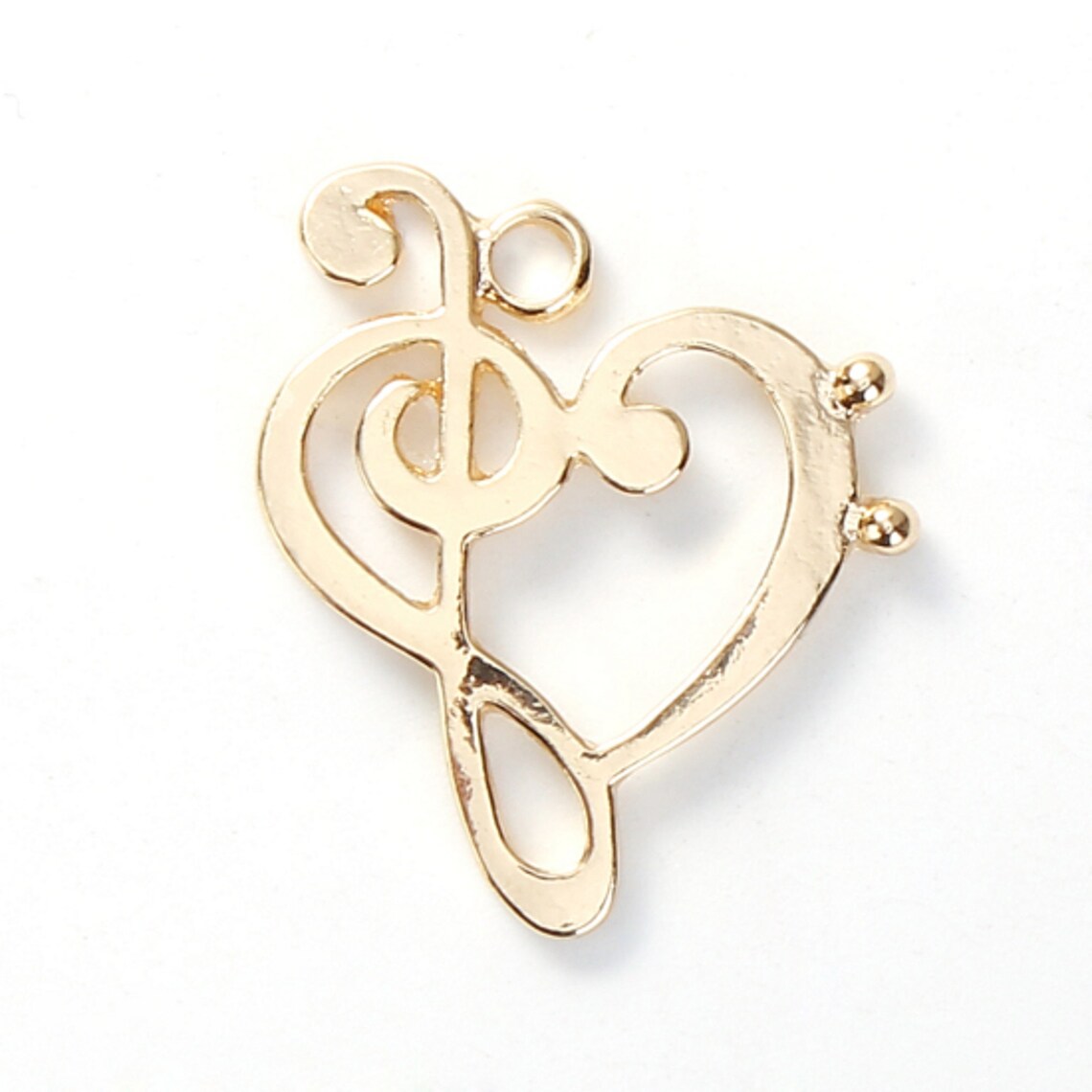 Treble and Bass Clef Heart Music Necklace gold or Silver - Etsy