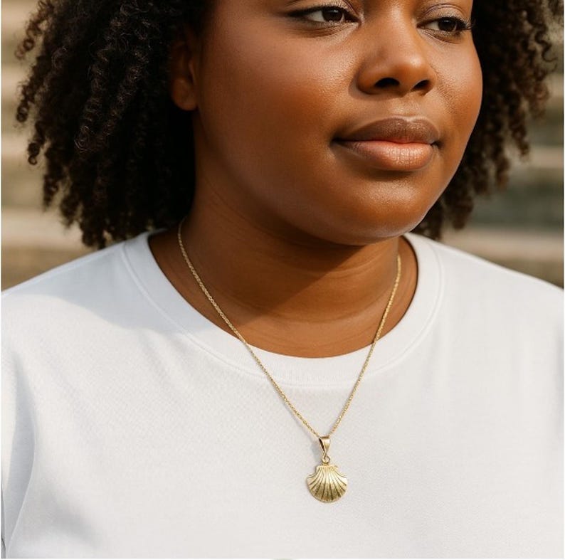 Golden Clam Shell Necklace - Etsy