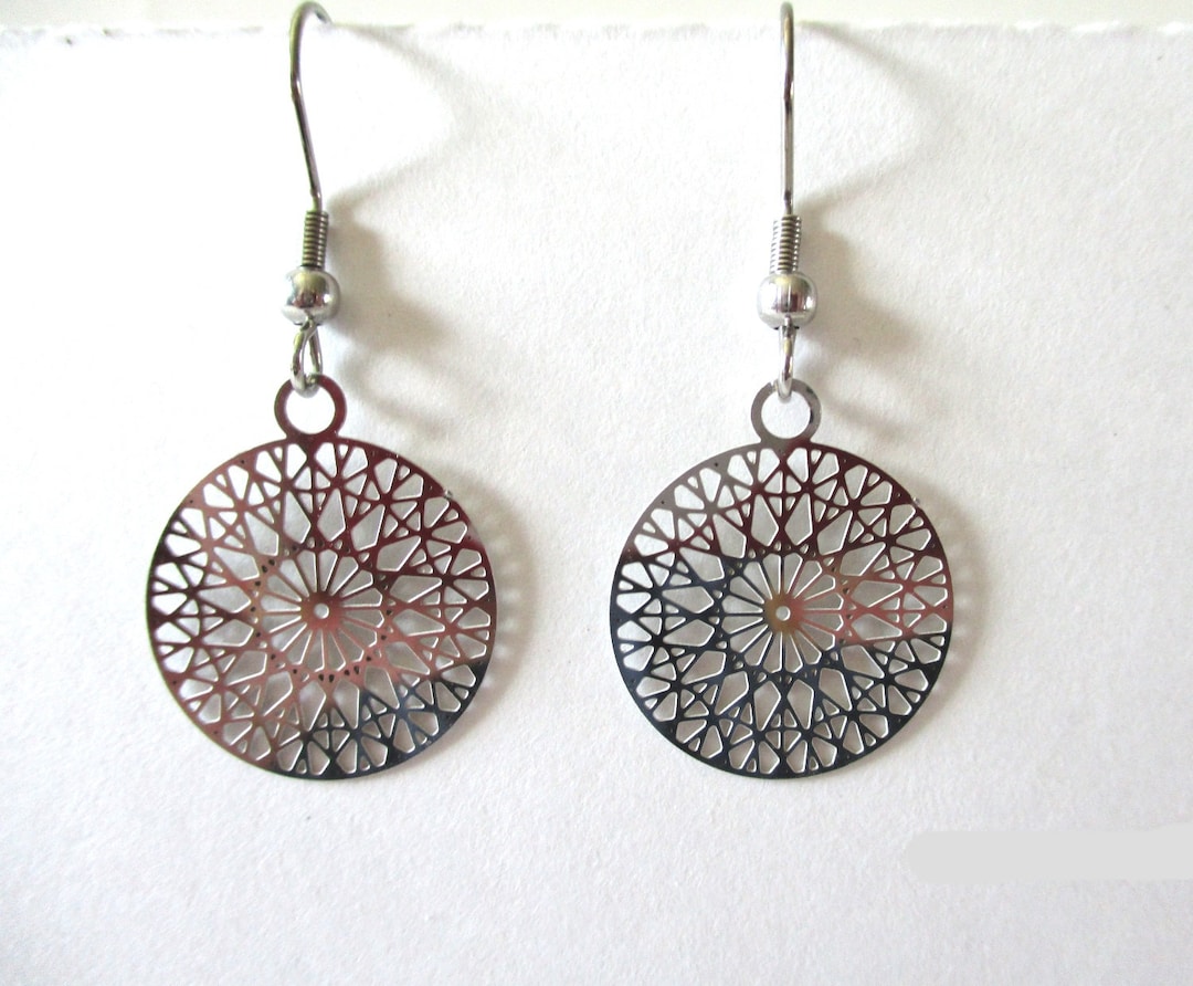 Stainless Steel Super Lightweight Lace Earrings - Etsy