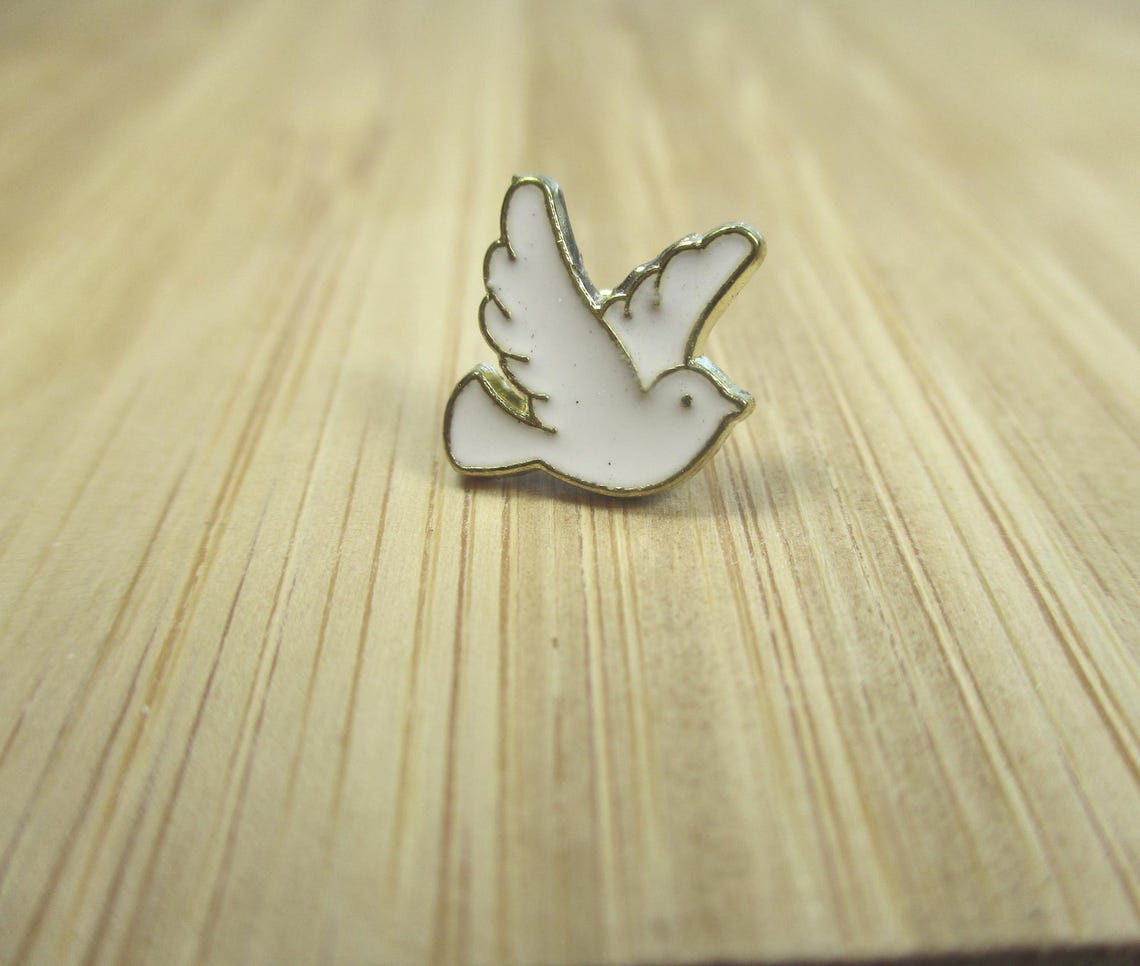 Mini White Dove Enamel Pin - Etsy