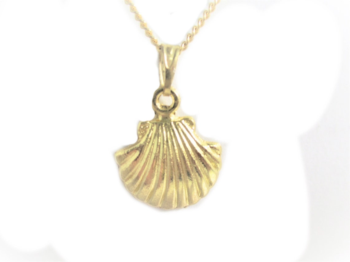 Golden Clam Shell Necklace - Etsy