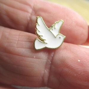 Mini White Dove Enamel Pin - Etsy