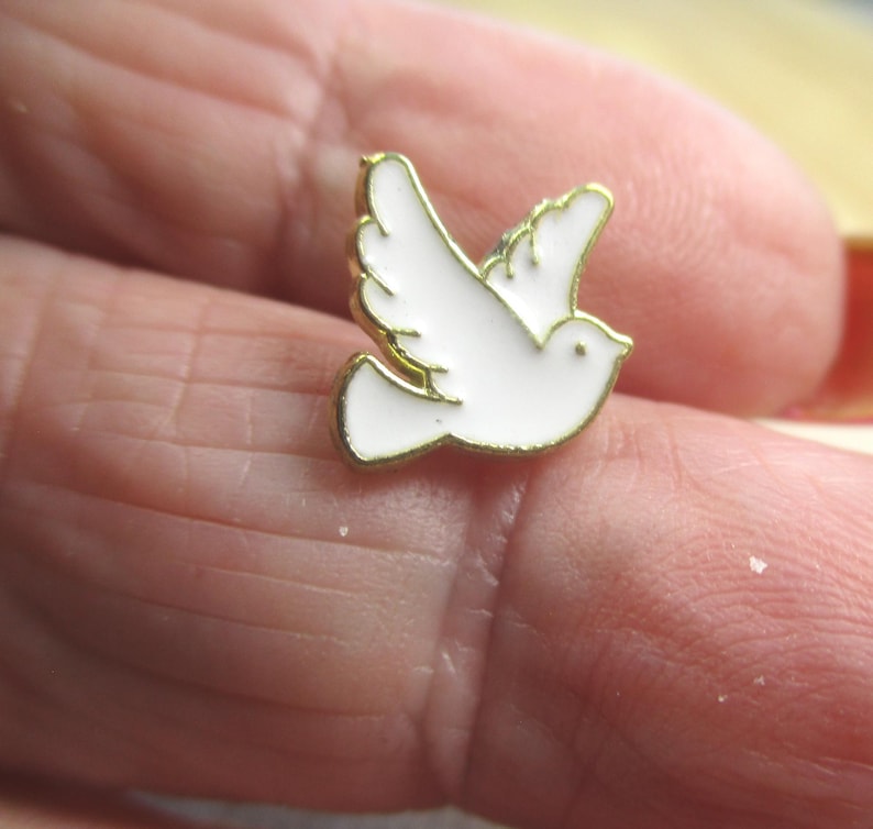 Mini White Dove Enamel Pin - Etsy