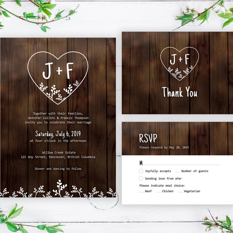 Rustic Wedding Invitations - Etsy