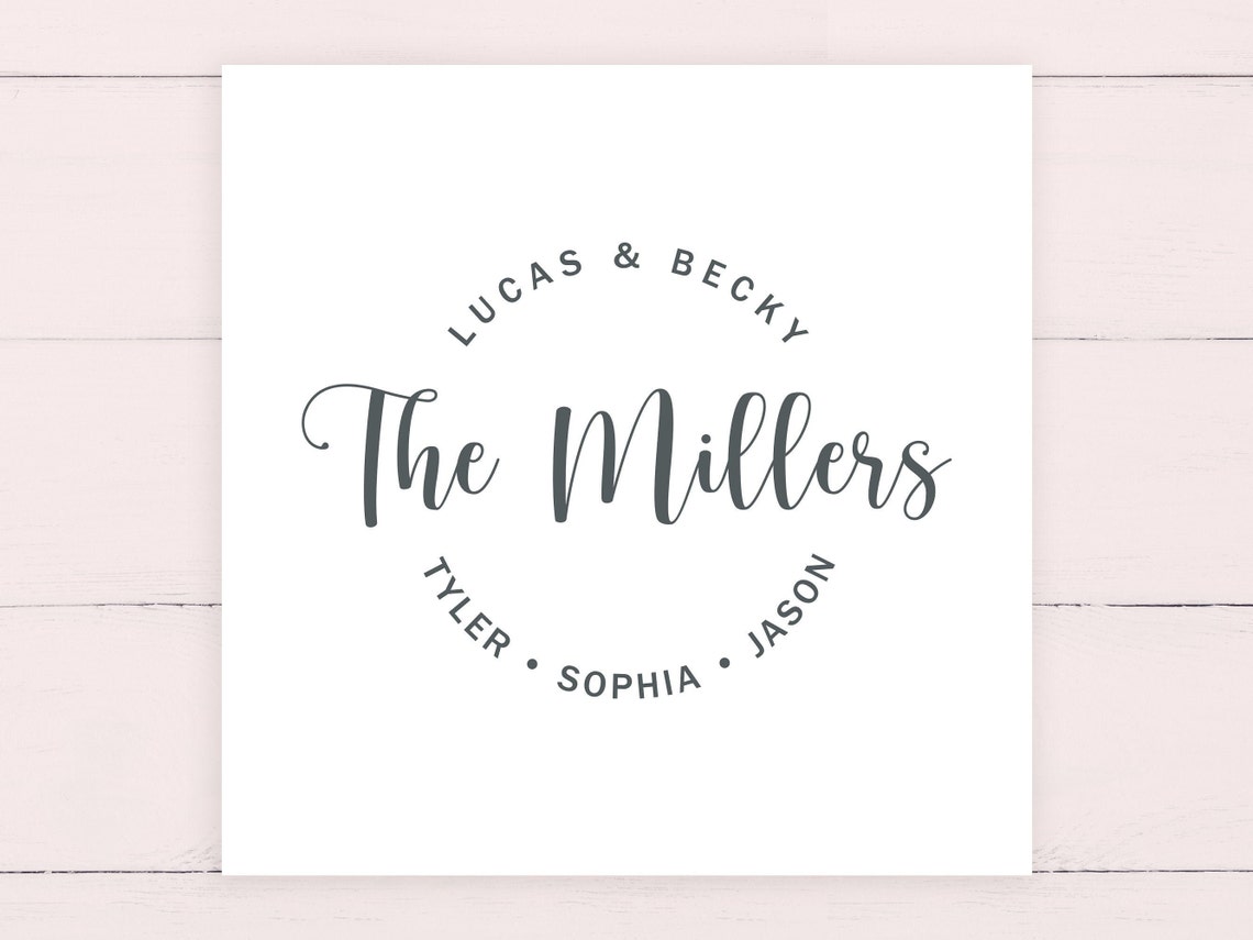 Family Name Logo With Last Name, Parent's First Names, and Kid's Names ...