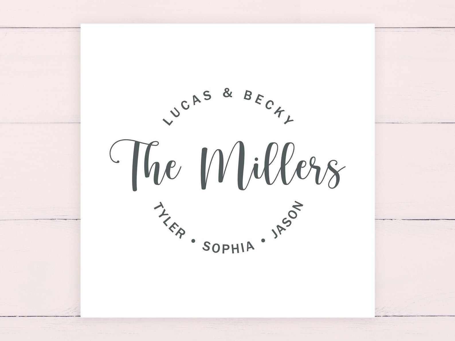 Family Name Logo With Last Name, Parent's First Names, and Kid's Names ...