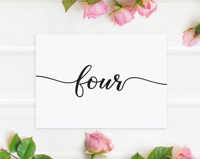 Table Numbers, Printable Template for Wedding, Numbers 1-30, Sizes 6x4 ...