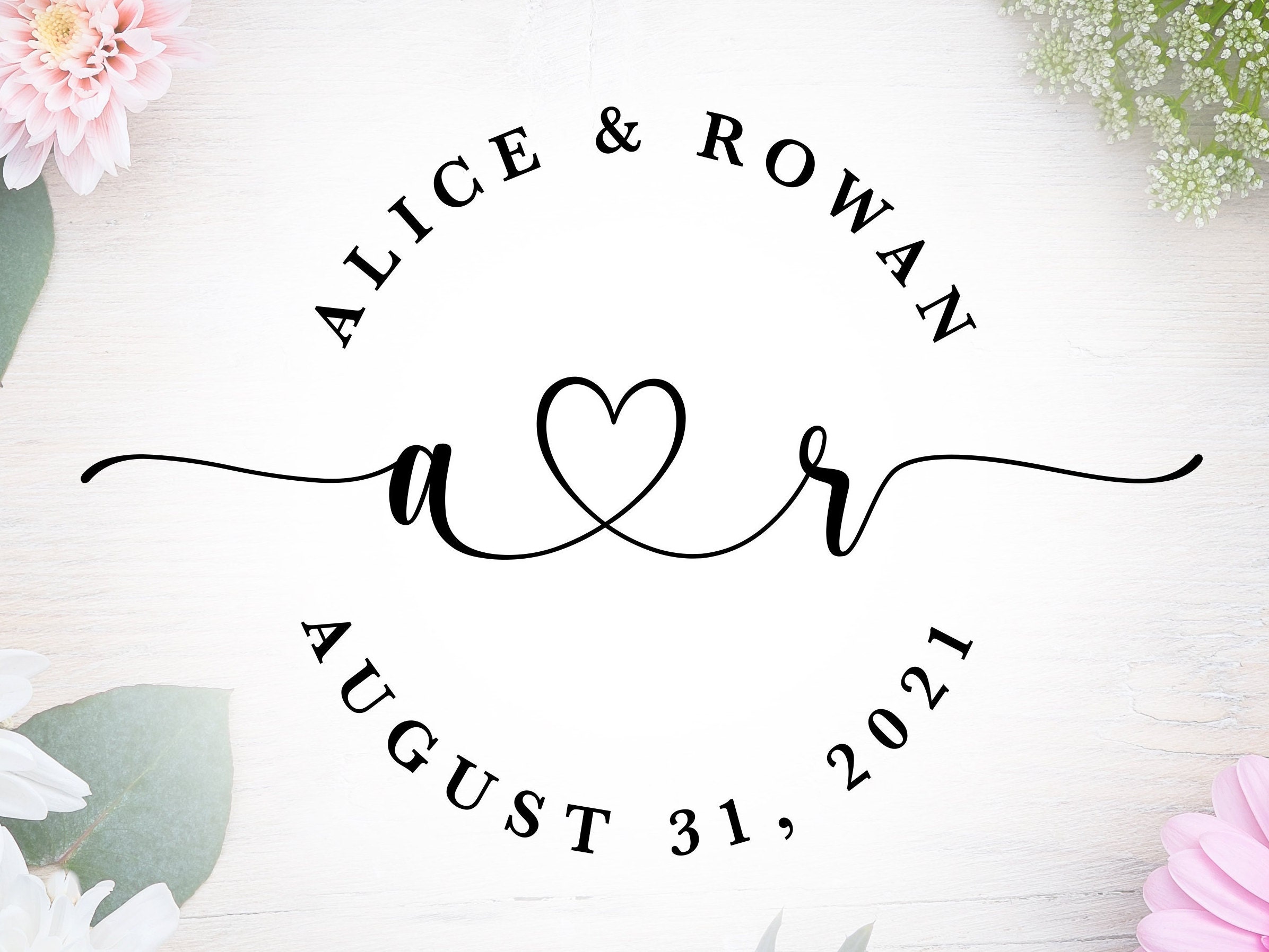 Wedding Logo Design With Bride and Groom's Names - Etsy Canada