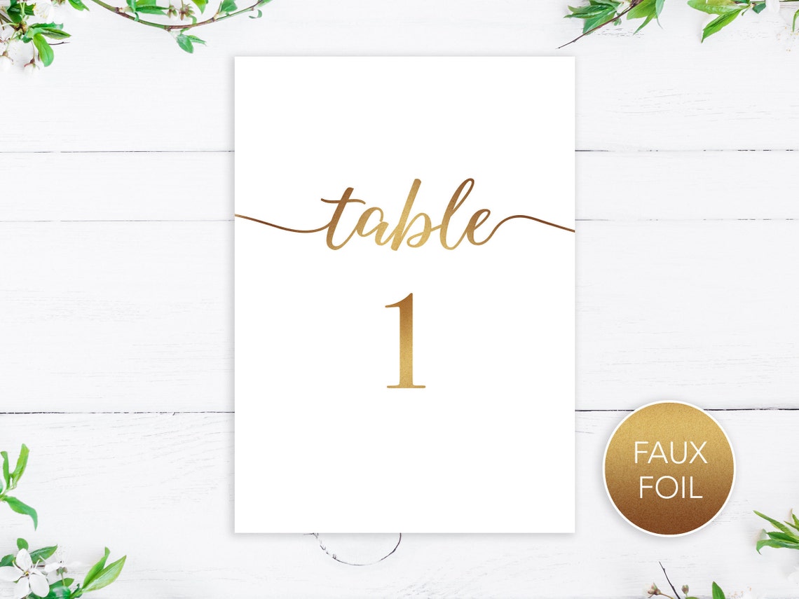 Gold Table Numbers Printable Numbers Template for Wedding - Etsy Canada