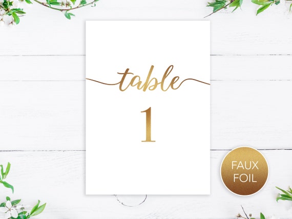 Gold Table Numbers Printable Numbers Template for Wedding - Etsy Canada