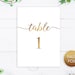 Gold Table Numbers, Printable Numbers Template for Wedding, Gold and ...