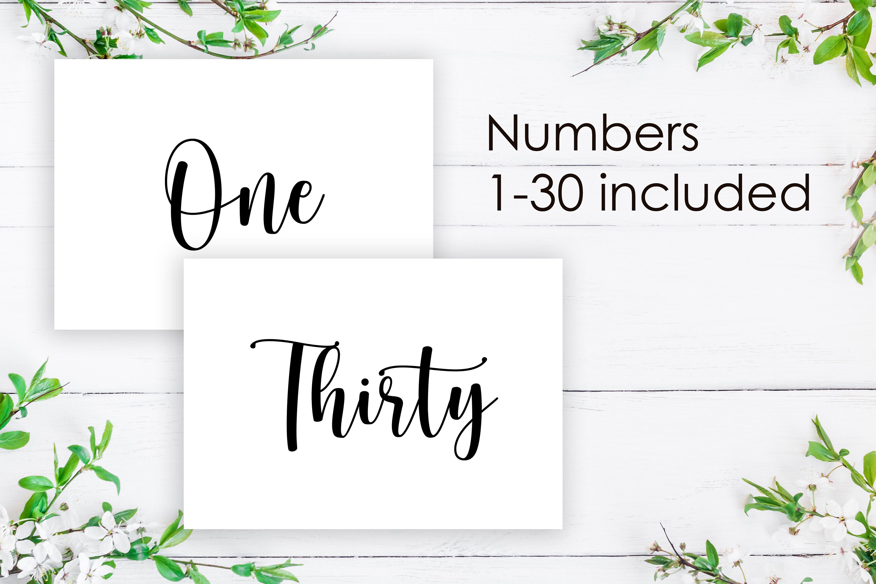 Table Numbers, Printable Template for Wedding, Black and White ...