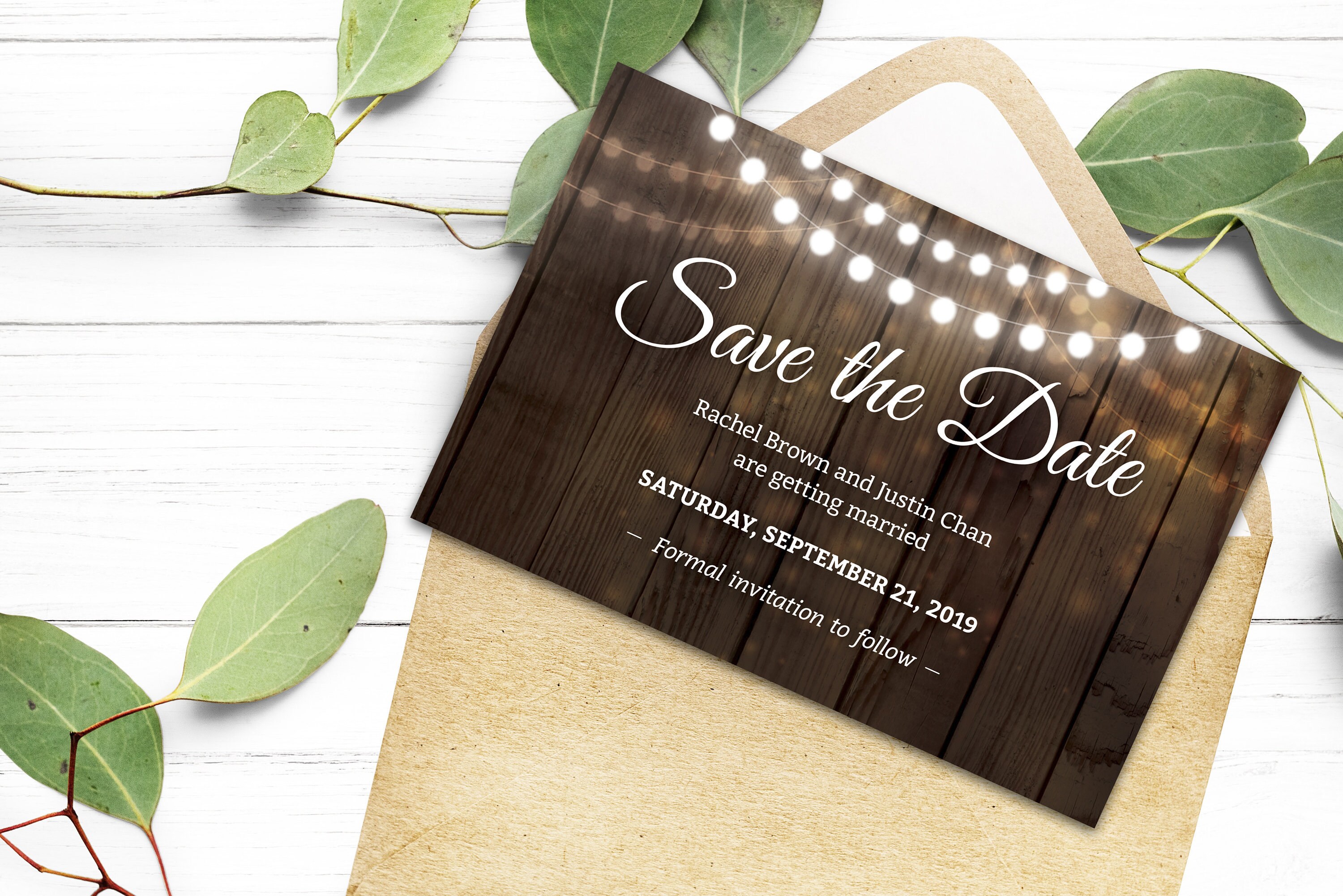 Rustic Save the Date Template, Printable Save the Date Postcard, Hold ...