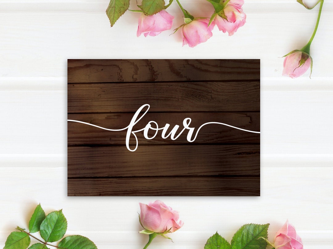 Rustic Table Numbers With Wood Texture, Printable Template for Wedding ...