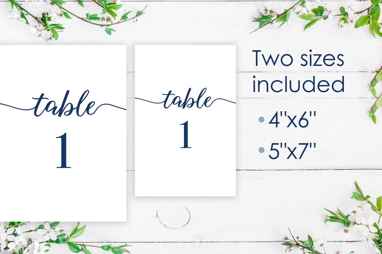 Navy Blue Table Numbers, Printable Numbers Template for Wedding ...