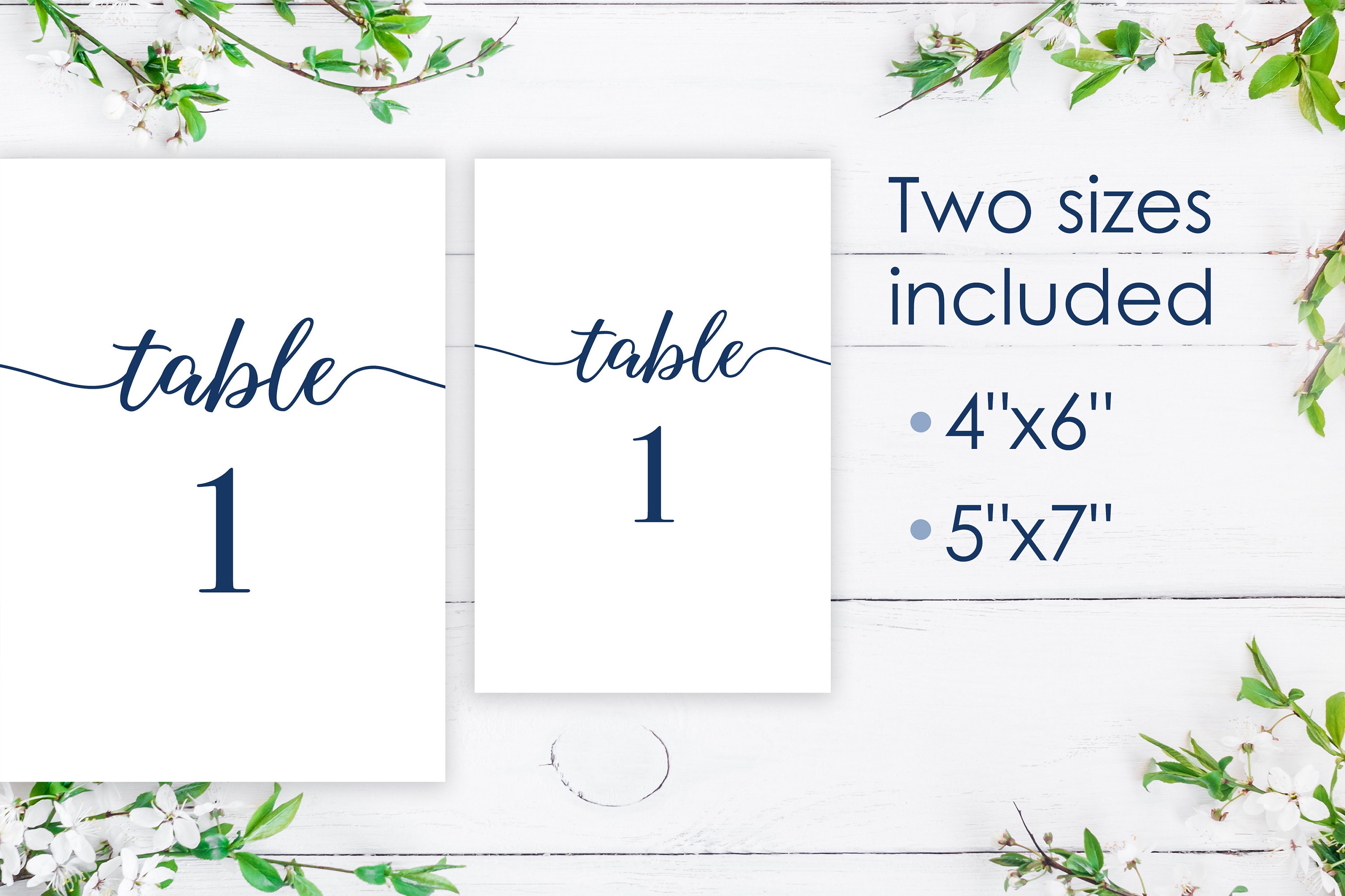 Navy Blue Table Numbers, Printable Numbers Template for Wedding ...