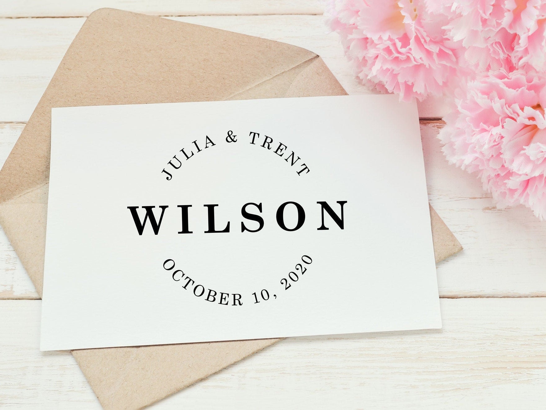 Wedding Logo Design With Last Name, Wedding Date, and Bride and Groom's ...