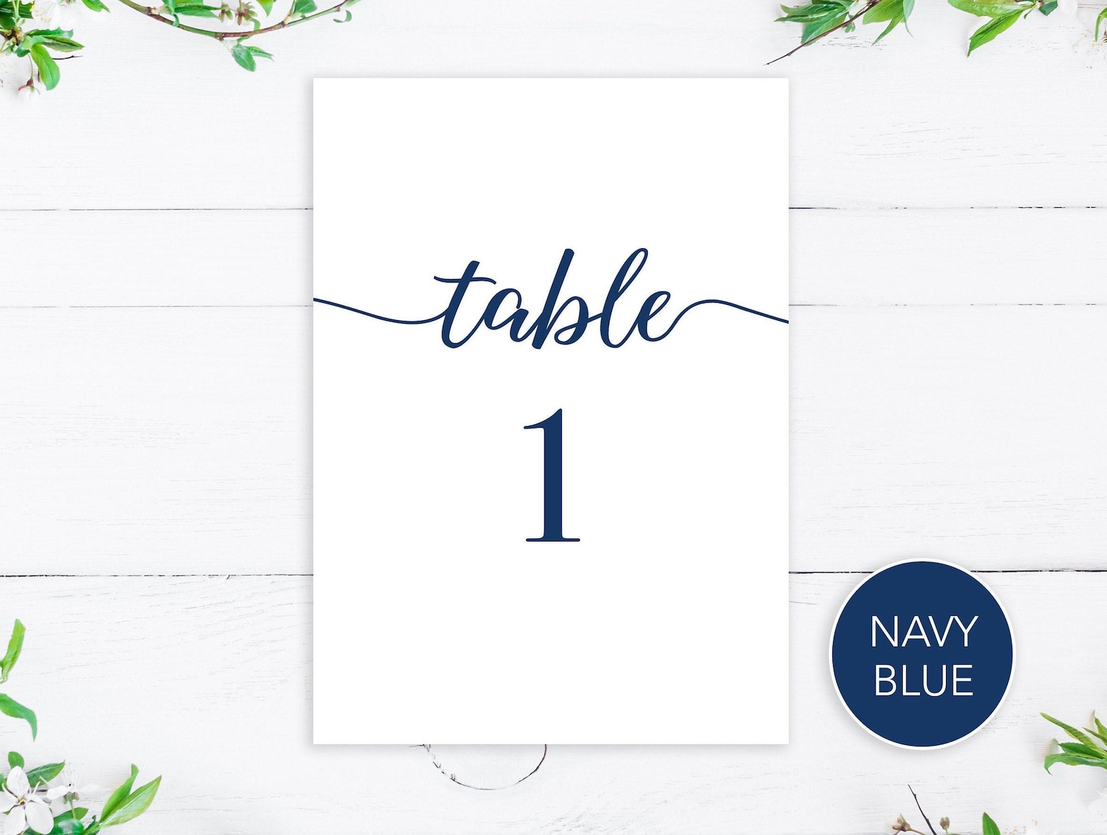 Navy Blue Table Numbers, Printable Numbers Template for Wedding ...