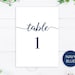 Navy Blue Table Numbers, Printable Numbers Template for Wedding ...