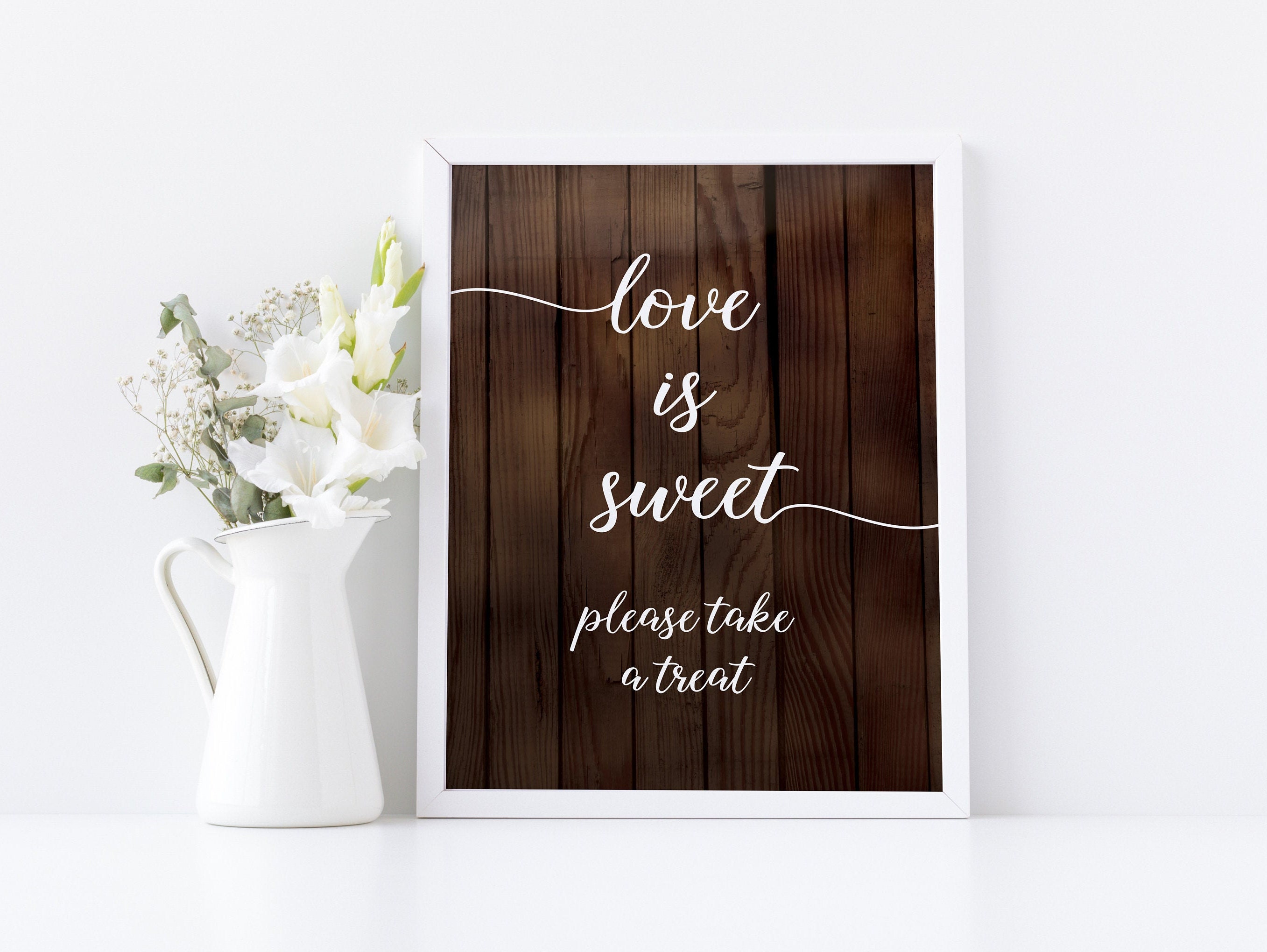 Rustic Dessert Table Sign Template for Wedding, Love is Sweet Please ...