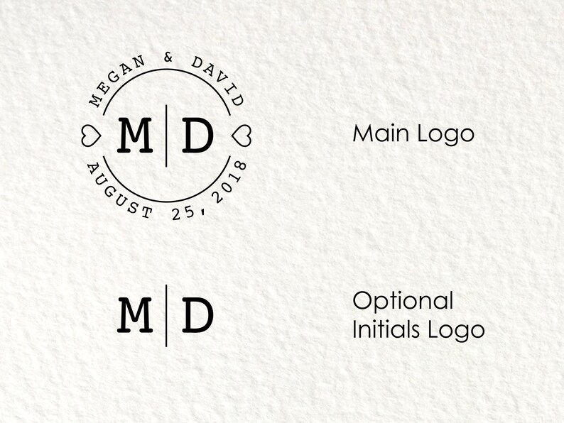 Wedding Logo Design With Bride and Groom's Names, Initials and Wedding ...