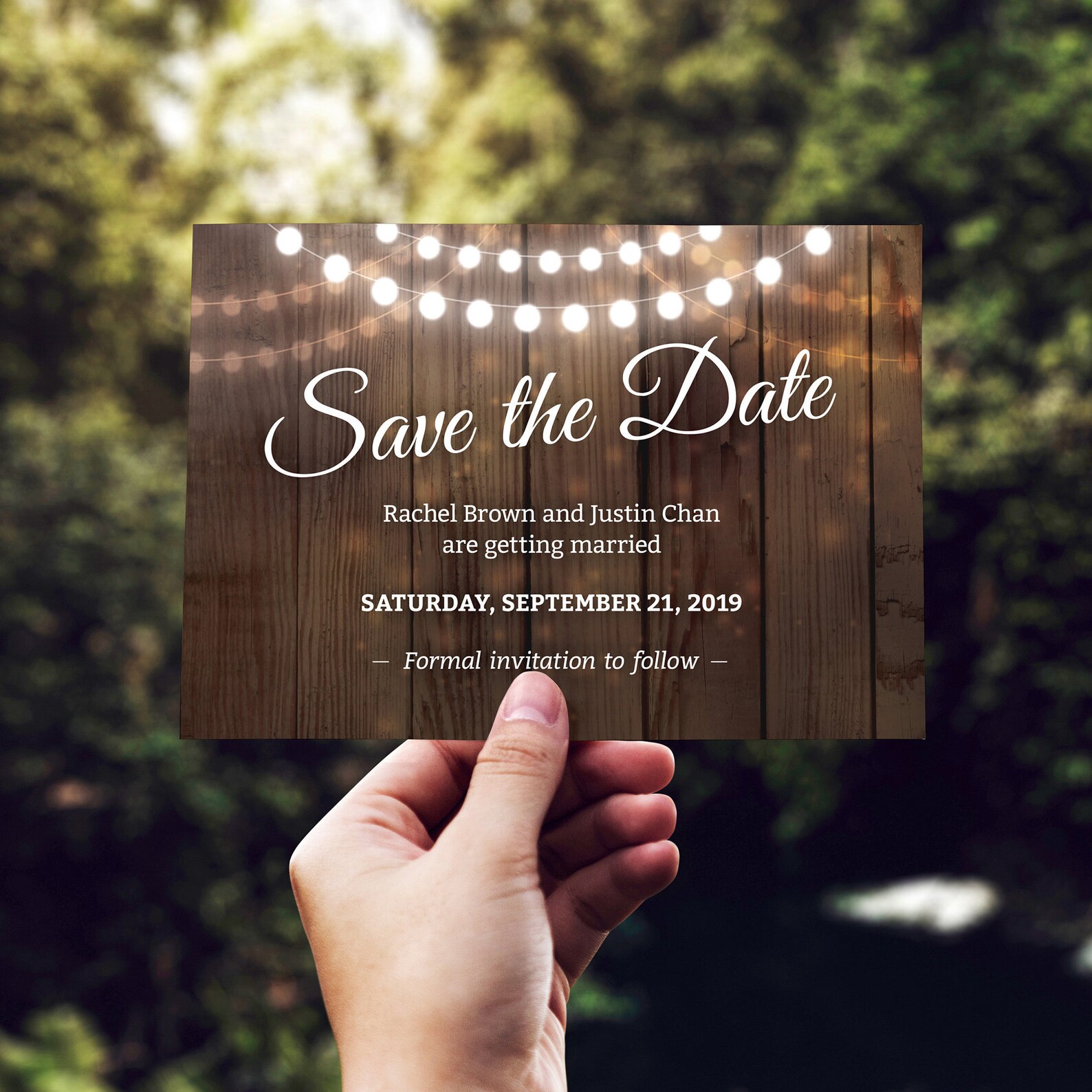 Rustic Save the Date Template, Printable Save the Date Postcard, Hold ...