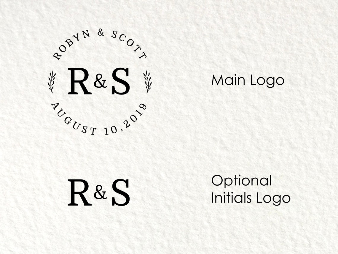 Wedding Logo Design With Bride and Groom's Initials Names | Etsy