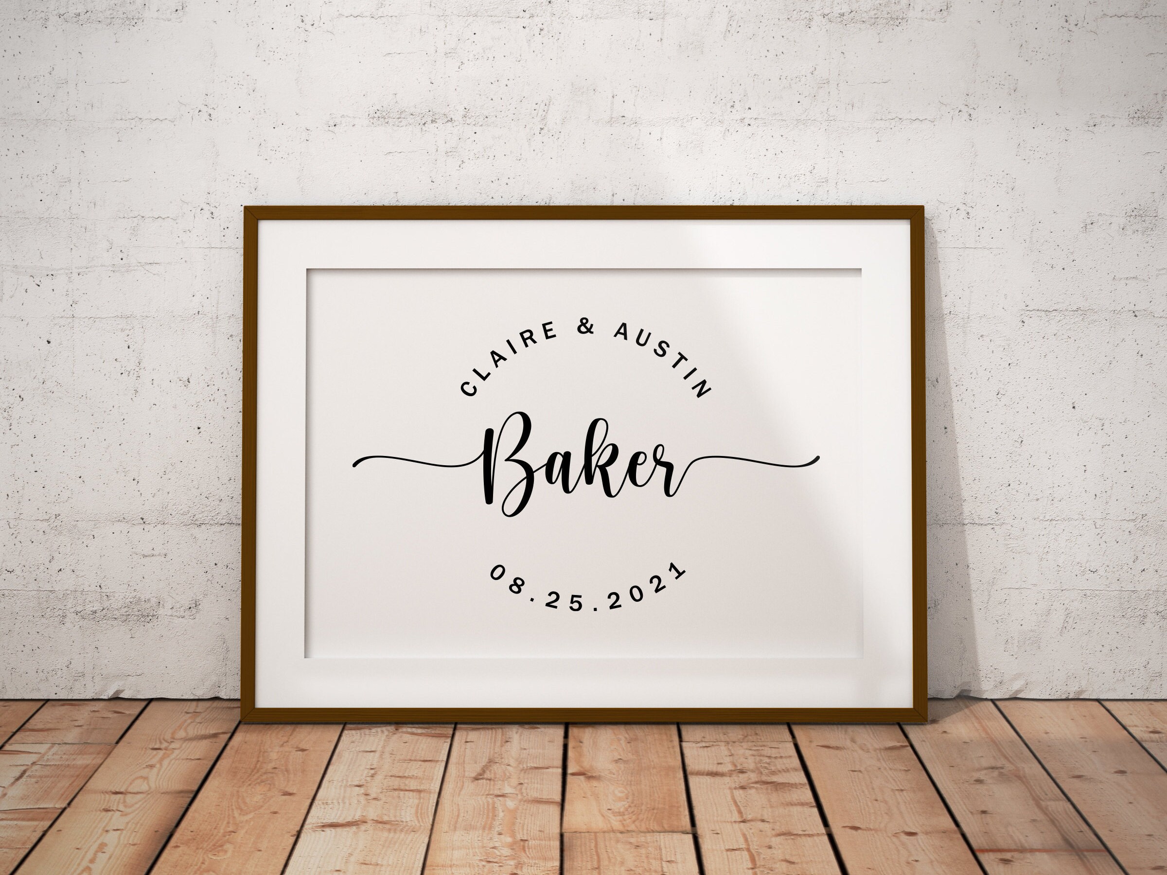 Wedding Logo Design With Last Name, Wedding Date, and Bride and Groom's ...